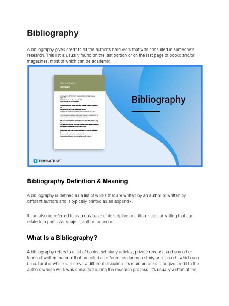 How To Write A Bibliography For A School Project