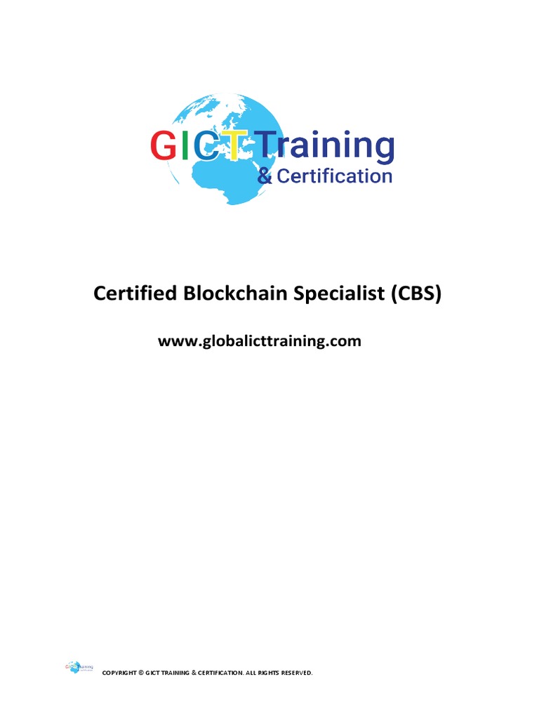 Certified Blockchain Specialist (CBS) : Gict Training & Certification ...