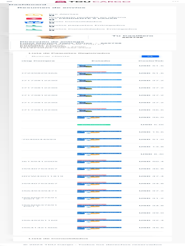 Dashboard TDU Cargo 2 | PDF