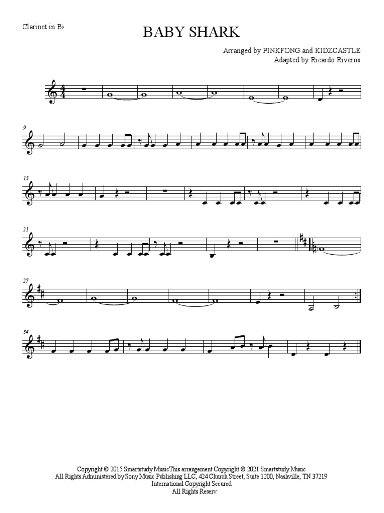 Baby Shark - Clarinet in BB | PDF