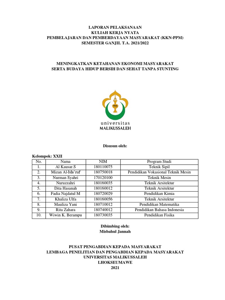 Laporan KKN Kelompok 22 PDF | PDF