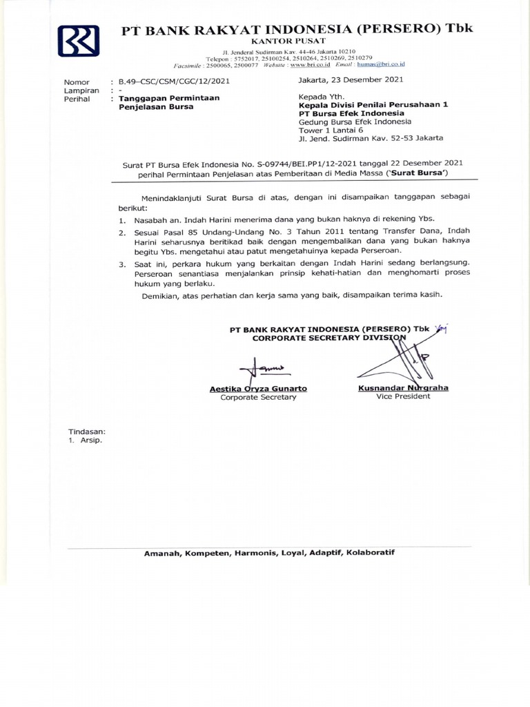 Contoh Surat Pemberitahuan Salah Transfer | PDF