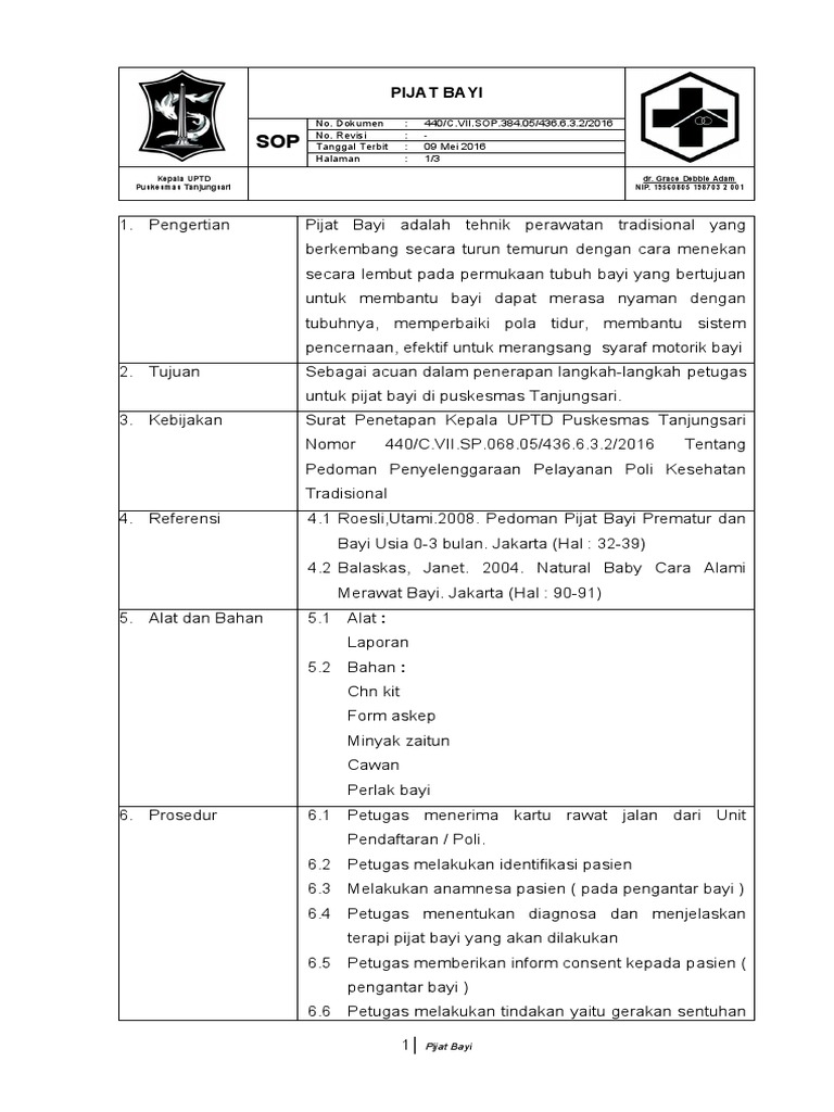 Sop Pijat Bayi | PDF