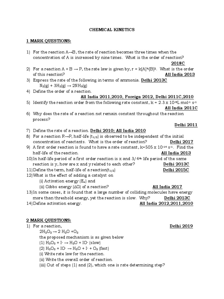 Chemical Kinetics | PDF | Reaction Rate | Reaction Rate Constant