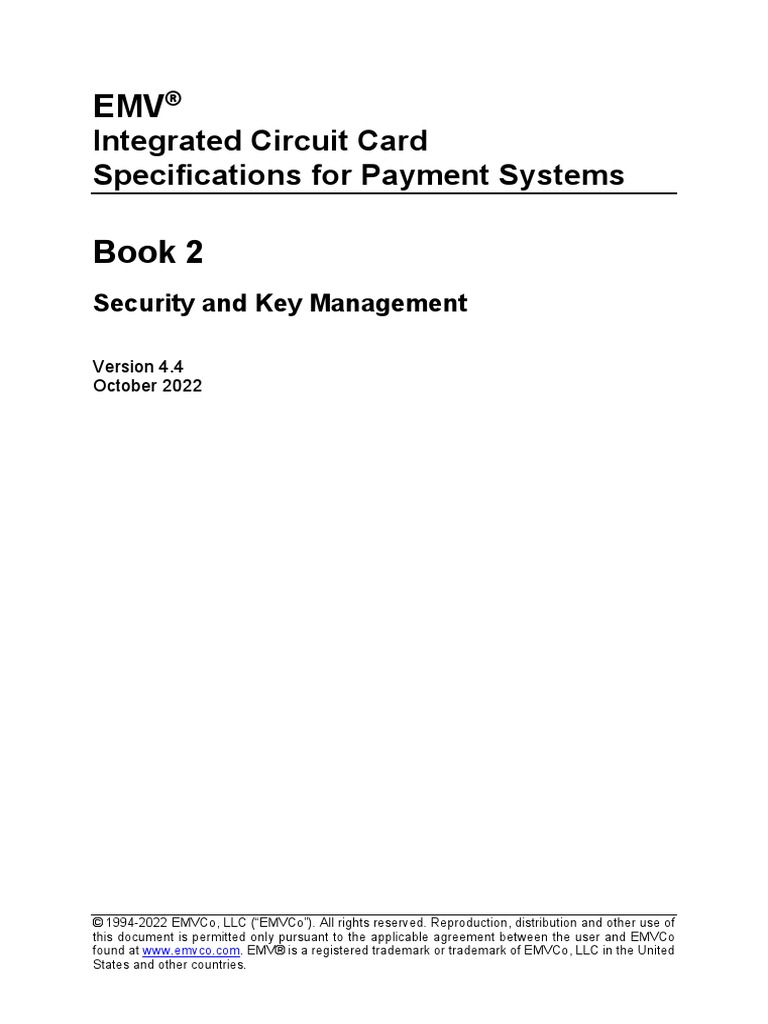 EMV v4.4 Book 2 Security and Key Management | PDF | Emv | Cryptography