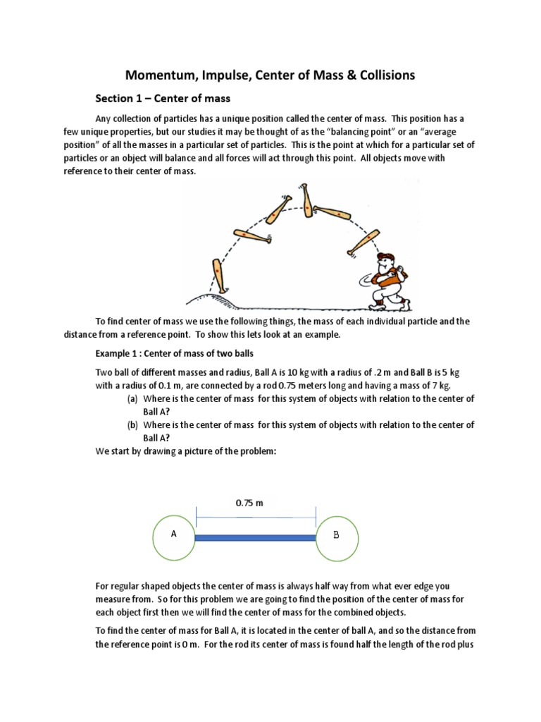 Center of Mass Notes 1 | PDF | Center Of Mass | Mass