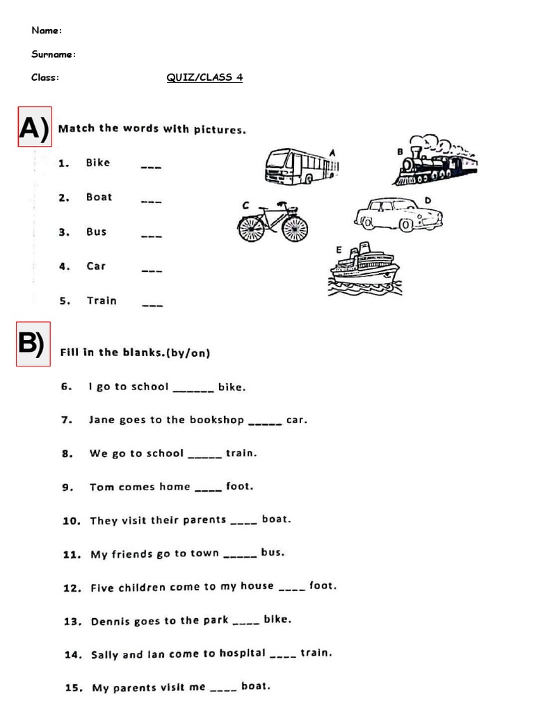 Quiz Class 4 - Unit 4.2 | PDF
