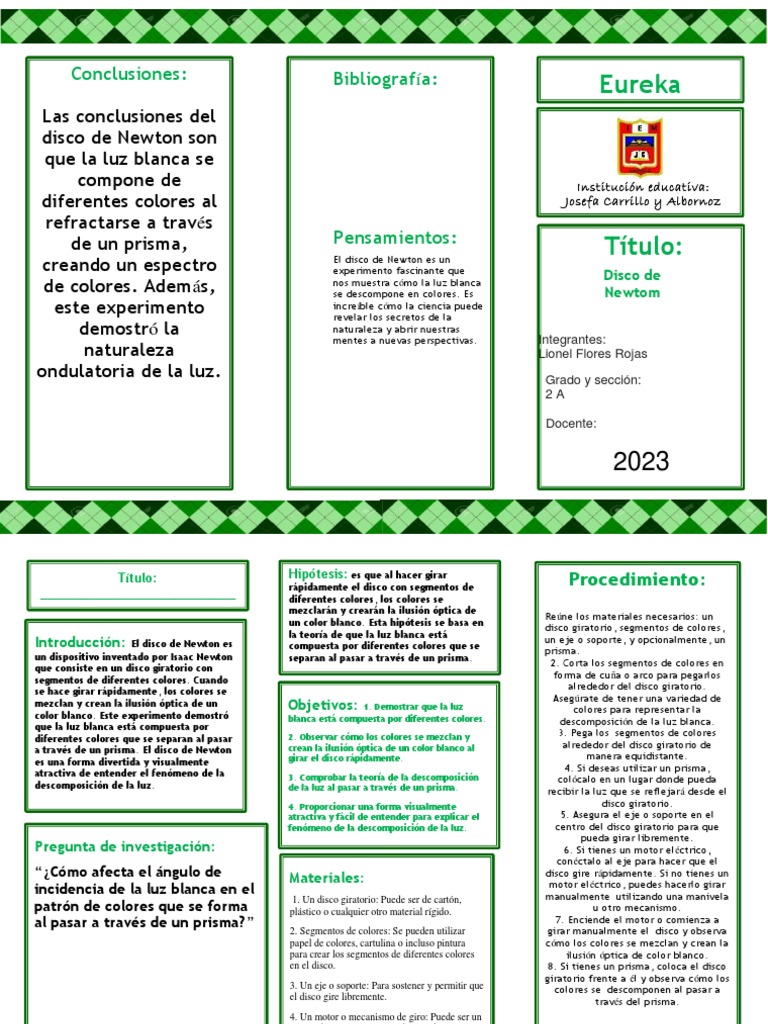 Triptico Ciencia y Tecnología Proyecto | PDF | Ligero | Óptica