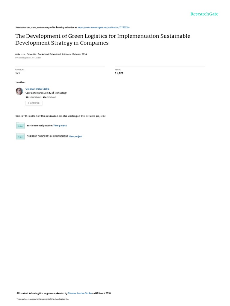 Green Logistics for Companies | PDF | Logistics | Supply Chain