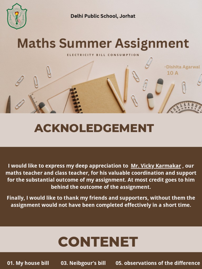 Maths Summer Assignment | PDF
