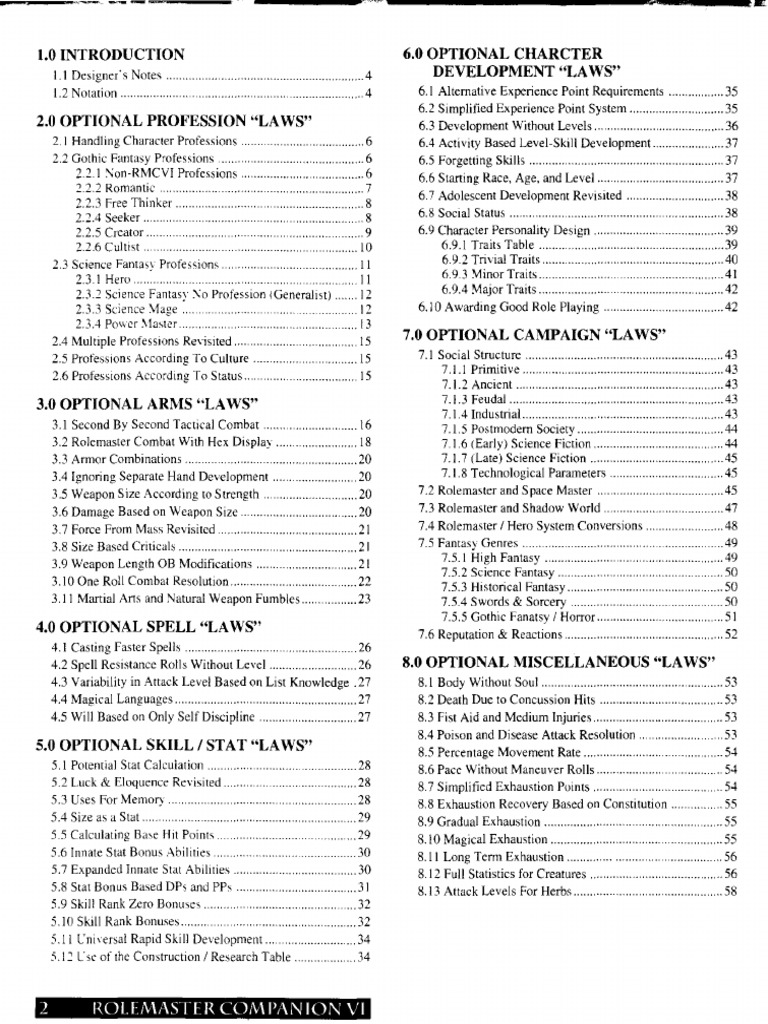 Rolemaster - Companion 6 (OCR) | PDF | Computers | Technology & Engineering