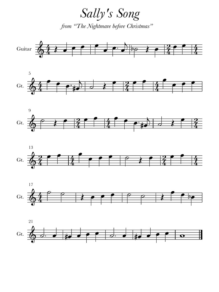 Sally's Song (Simple) | PDF