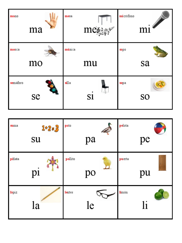 Loteria Silabas | PDF