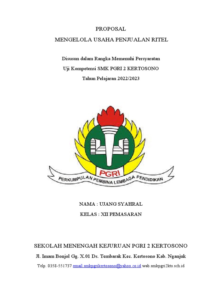 Proposal Usaha Penjualan Ritel SMK PGRI 2 | PDF