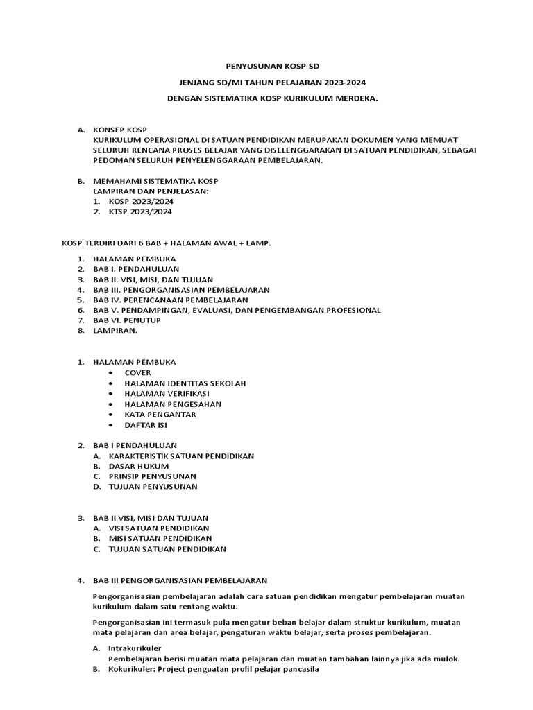 PENYUSUNAN KOSP SMP | PDF