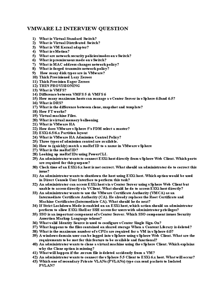 VMware L2 Interview Q | Download Free PDF | Active Directory | Group Policy