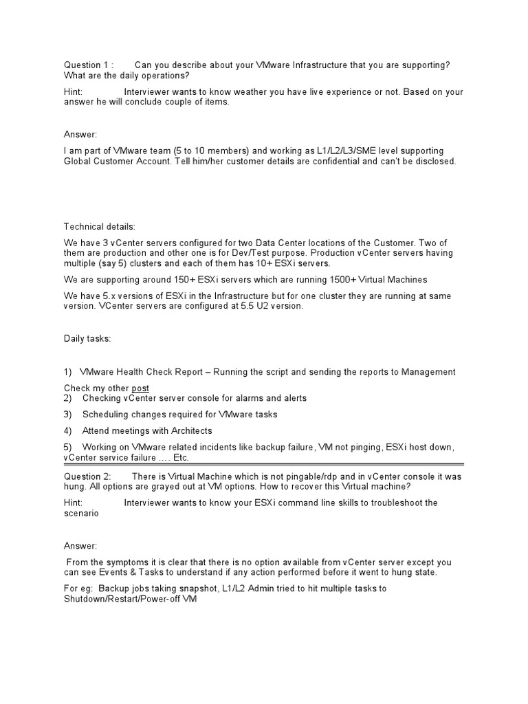 VMware Real Time Scenario | PDF | V Mware | Port (Computer Networking)