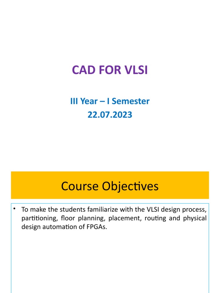 CAD VLSI Overview | PDF | Logic Synthesis | Electronic Engineering