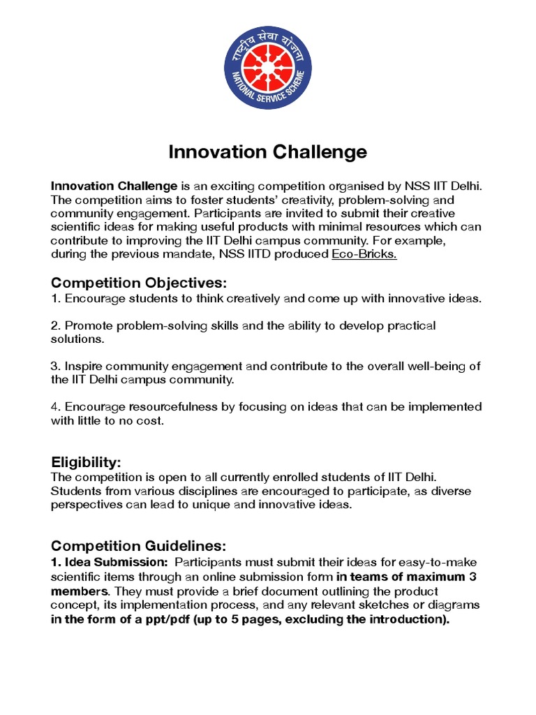 Innovation Challenge | PDF | Creativity | Innovation