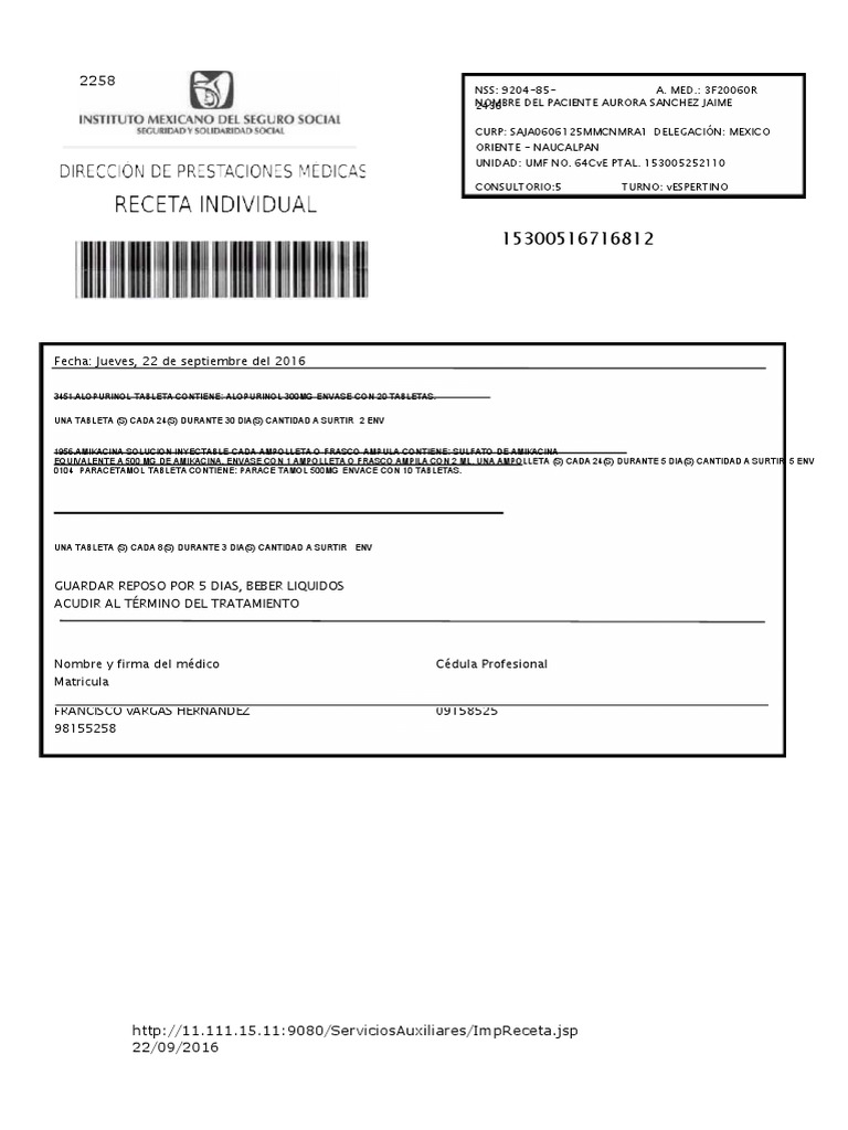 Receta Imss Editable | PDF