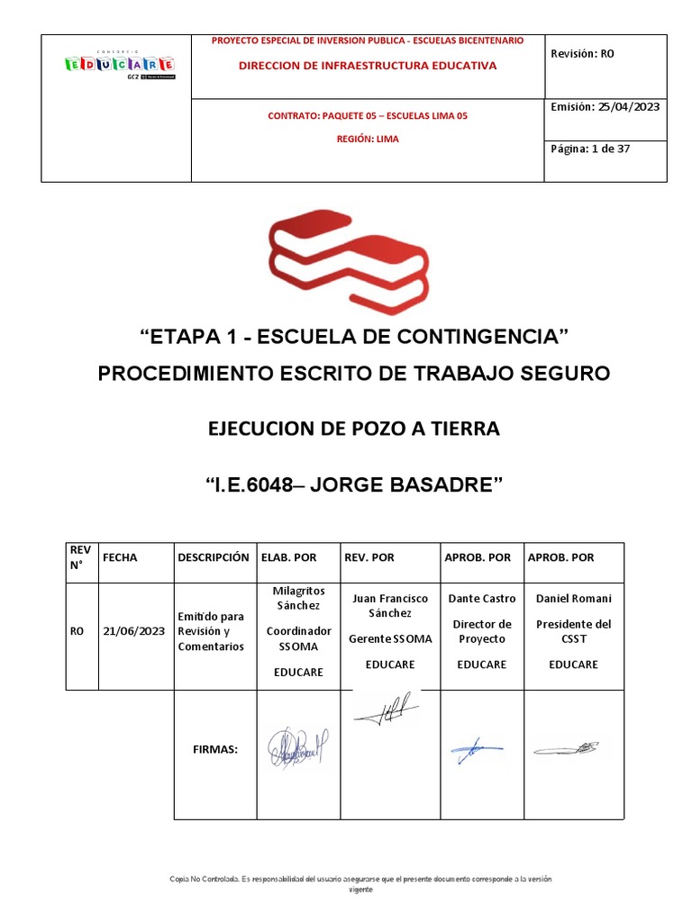 Ejecucion de Pozo A Tierra2 | PDF | Ingenieria Eléctrica | Cableado ...
