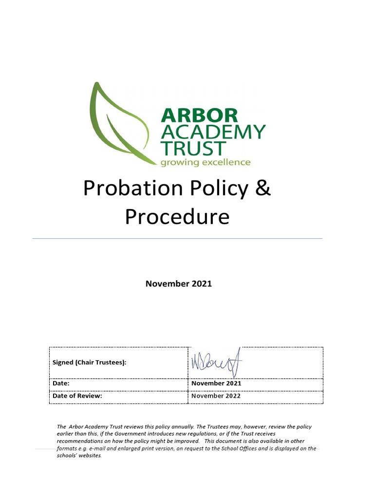 Probation - Policy 2021 | PDF | Employment | Probation