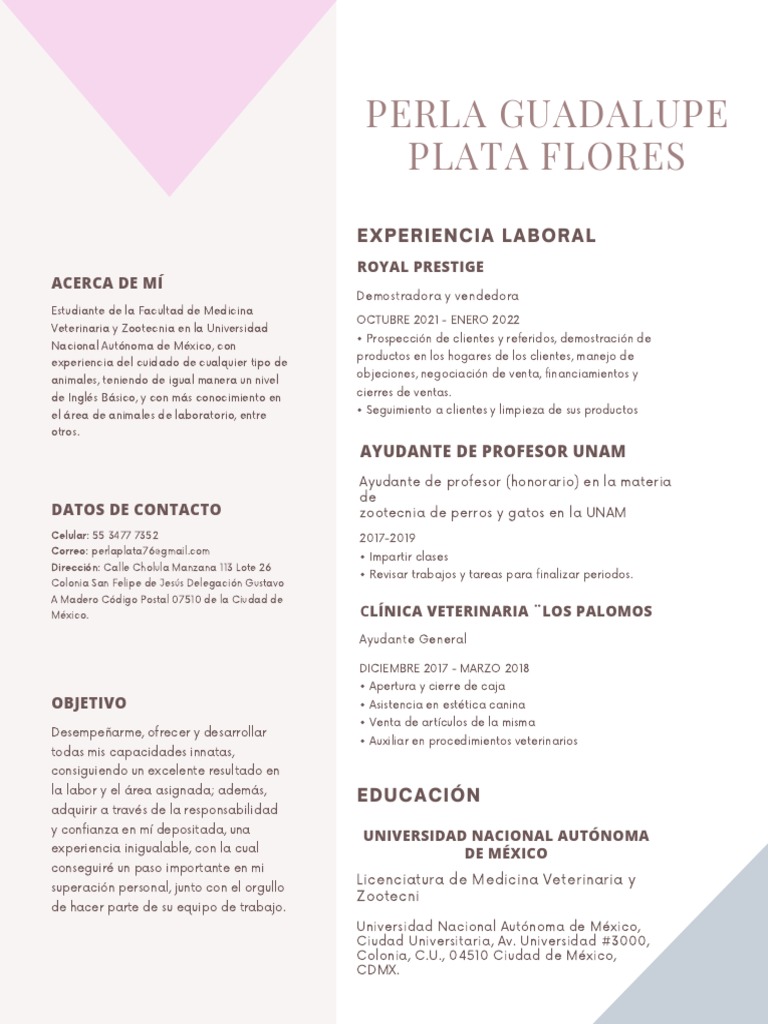 Perla Plata CV | PDF | Medicina Veterinaria
