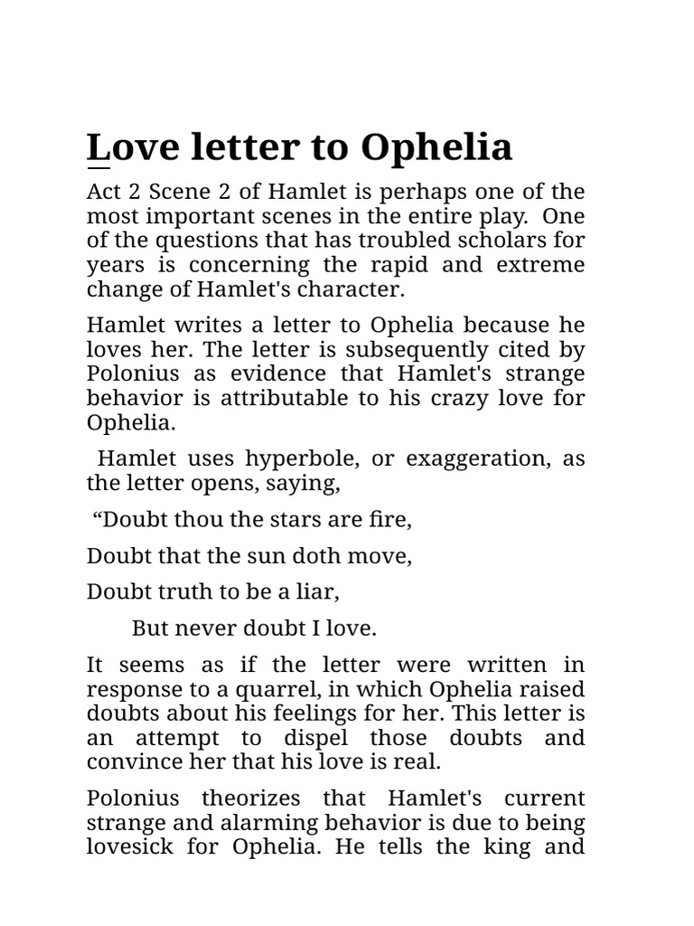 Love Letter To Ophelia | PDF