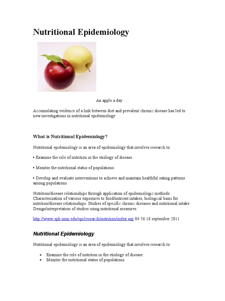 Nutritional Epidemiology | PDF | Nutrition | Diet & Nutrition