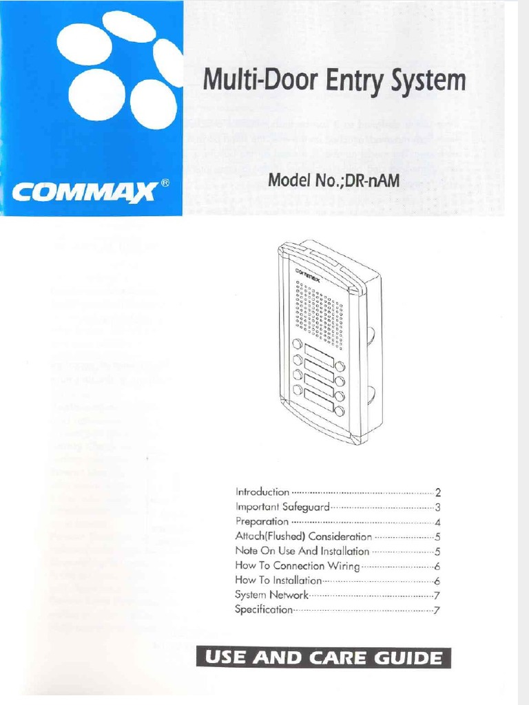 DR Nam Eng Manual Portero Commax DR Nam | PDF | Business | Technology & Engineering