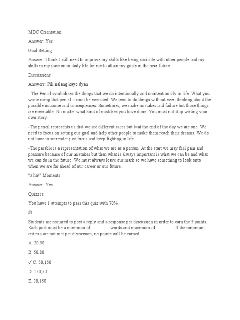 AHA MDC Answers | Download Free PDF | Leadership | Motivational