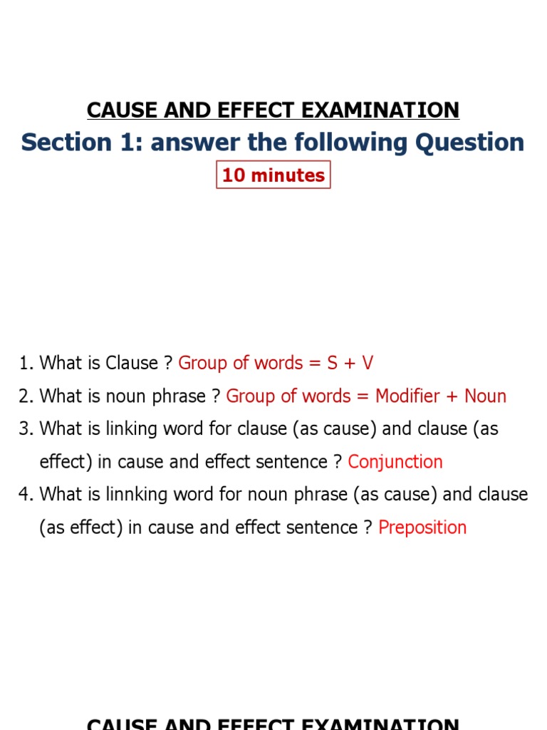 Exam Cause&Effect | PDF