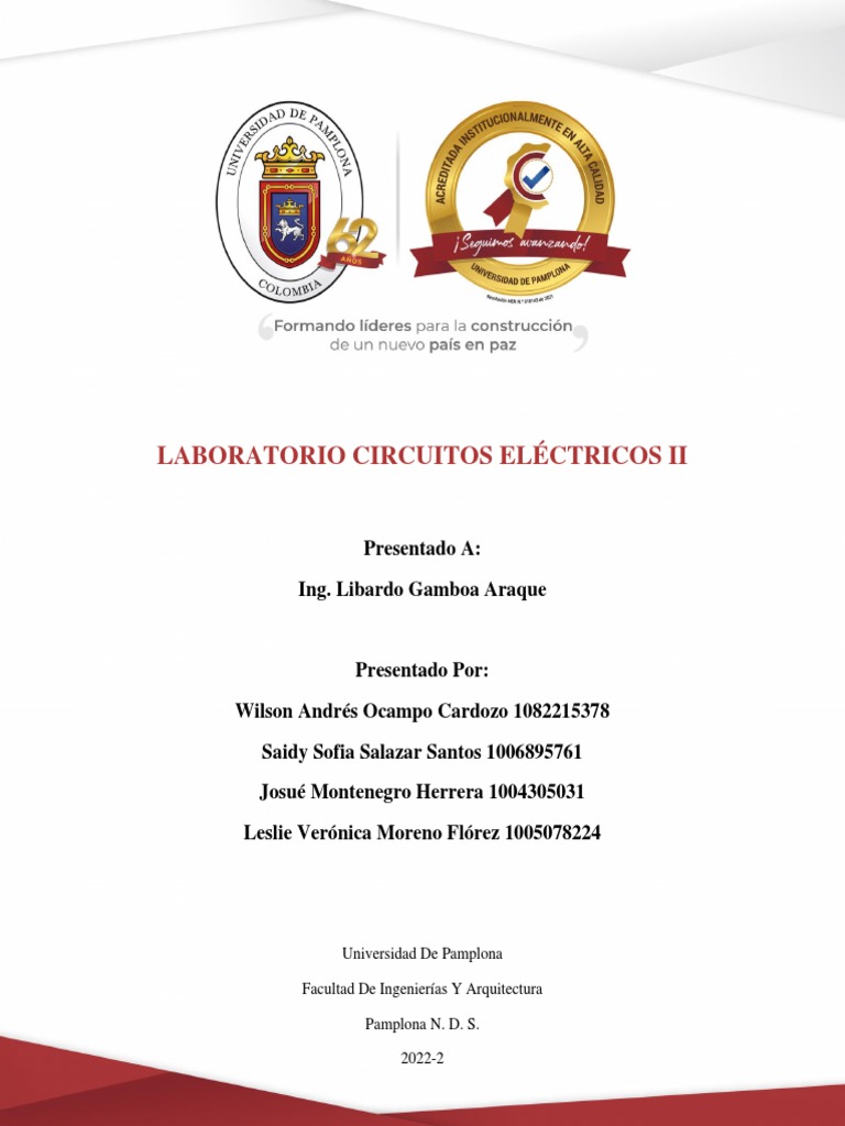 Laboratorio de Circuitos II | Descargar gratis PDF | Ingenieria Eléctrica | Electricidad