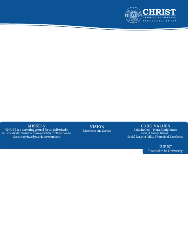 Christ University Vision and Core Values | PDF