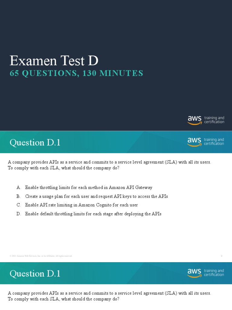 Module 12 - Examen Test D | PDF | Amazon Web Services | Database Index