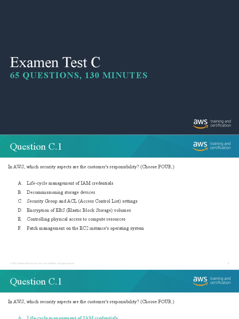 Module 11 - Examen Test C | PDF | Amazon Web Services | Ip Address