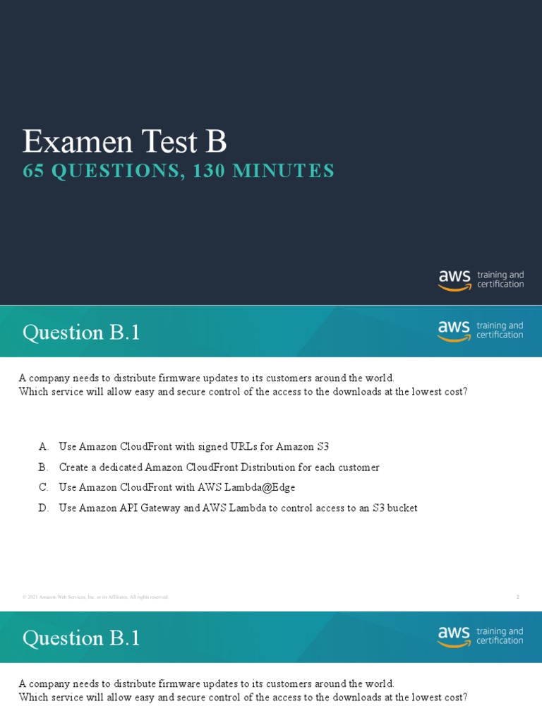 Module 10 - Examen Test B | PDF | Amazon Web Services ...