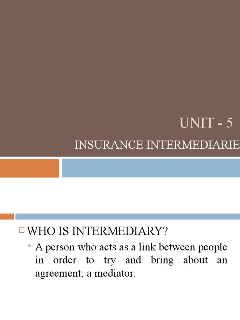 595unit 5 Insurance Intermediaries | PDF | Insurance Broker | Insurance