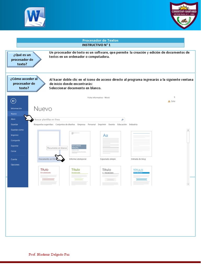 Ept1-U1-S1-Instructivo 1 | PDF | Procesador de textos | Ventana (informática)