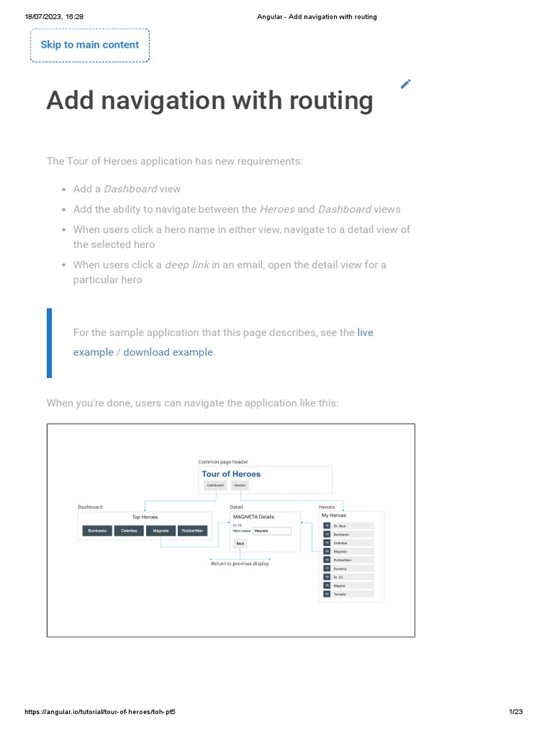 17 Angular Add Navigation With Routing Pdf Web Development Computing 2295