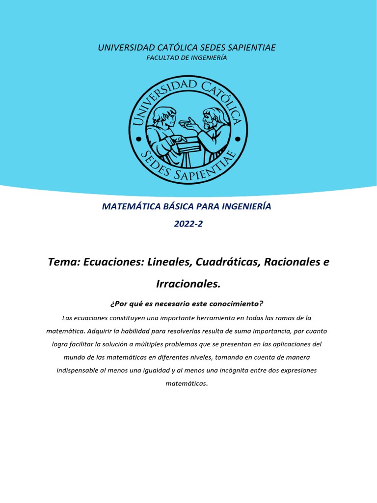 Mate Básica - Tema 2 - Mbi | PDF | Ecuaciones | Ecuación cuadrática