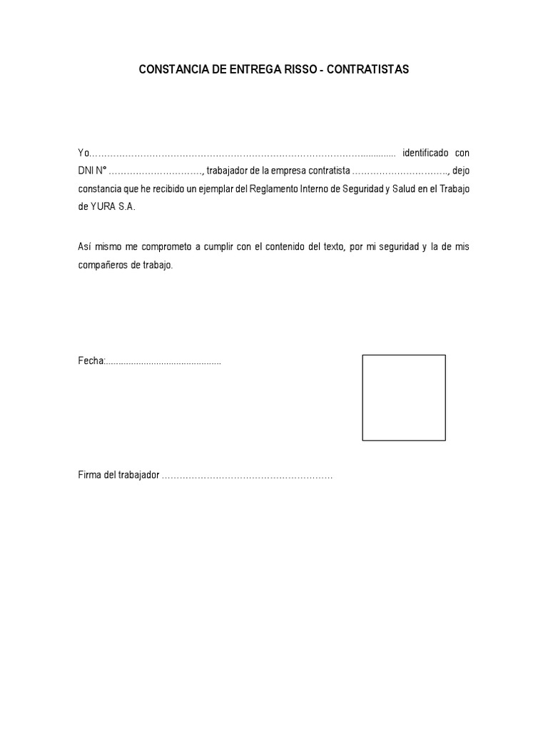 Anexo #76 - Constancia Entrega RISSO | PDF