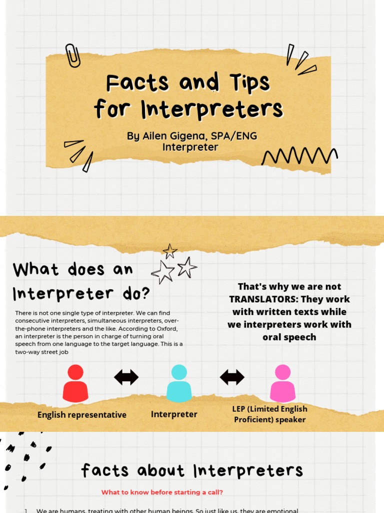 fACTS AND TIPS FOR INTERPRETERS | PDF | Language Interpretation ...