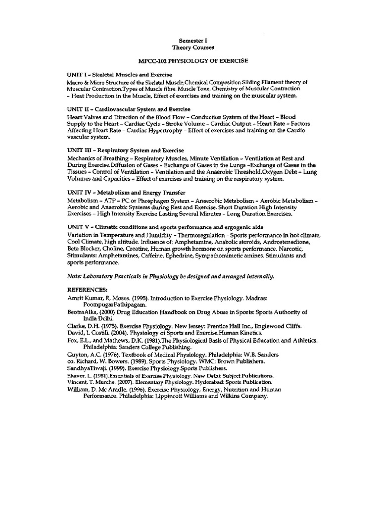 Physiology of Exercise | PDF