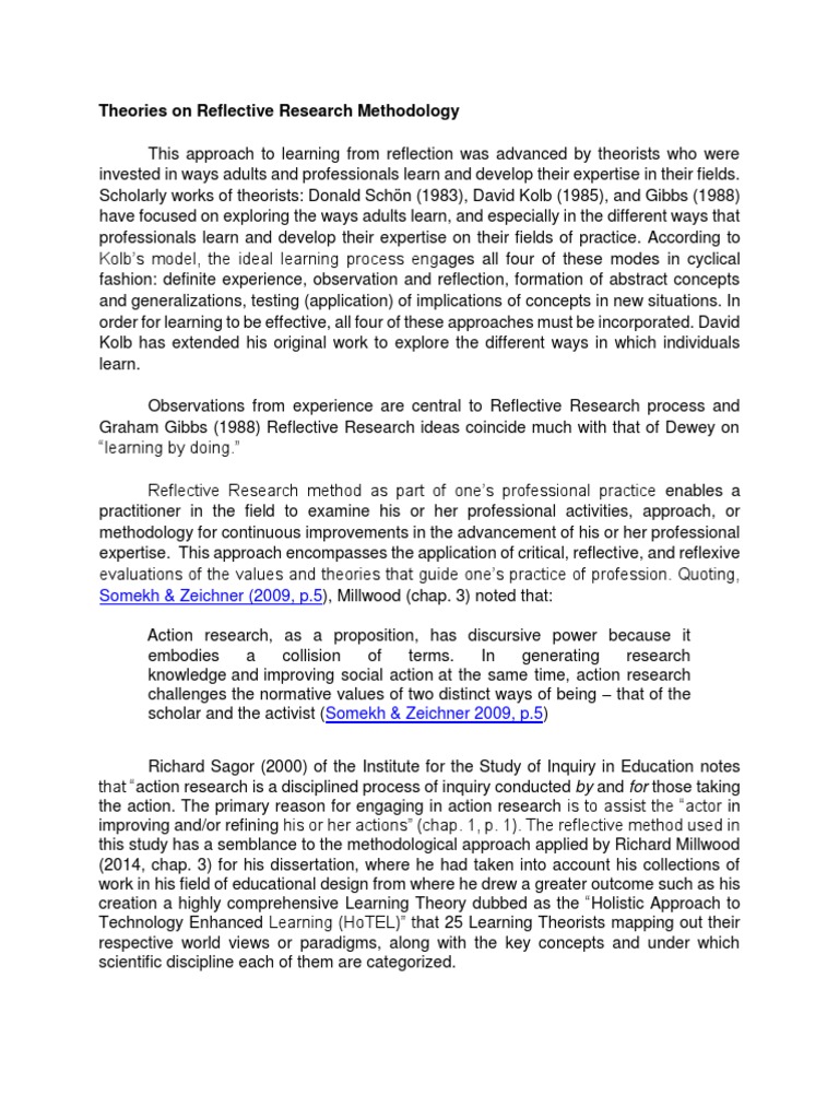 Sample Information On Two RAR Frameworks - Theories On Reflective Learning | PDF | Thought ...