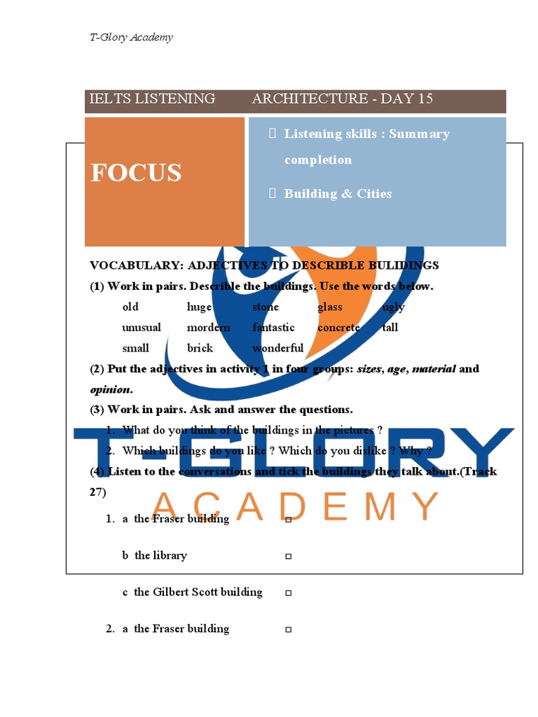 Worksheet Day 15 Listening | PDF