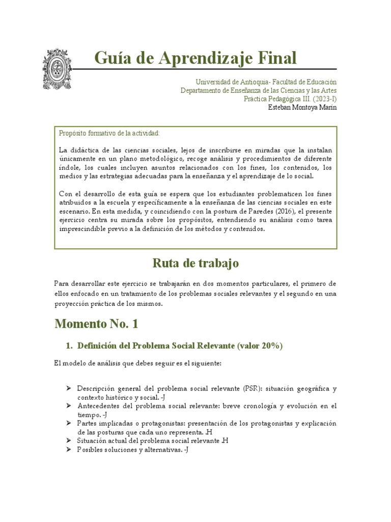 Guía de Aprendizaje Final | PDF | Aprendizaje | Maestros Guía de Aprendizaje Final | PDF | Aprendizaje | Maestros