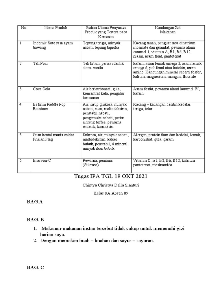 Tugas IPA Kelas 8A Absen 09 | PDF
