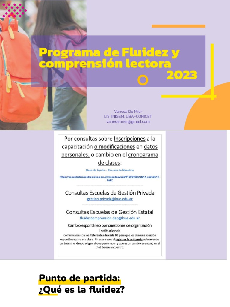 Clase 8 Programa de Fluidez CABA 2023 | PDF | Comunicación humana | Aprendizaje
