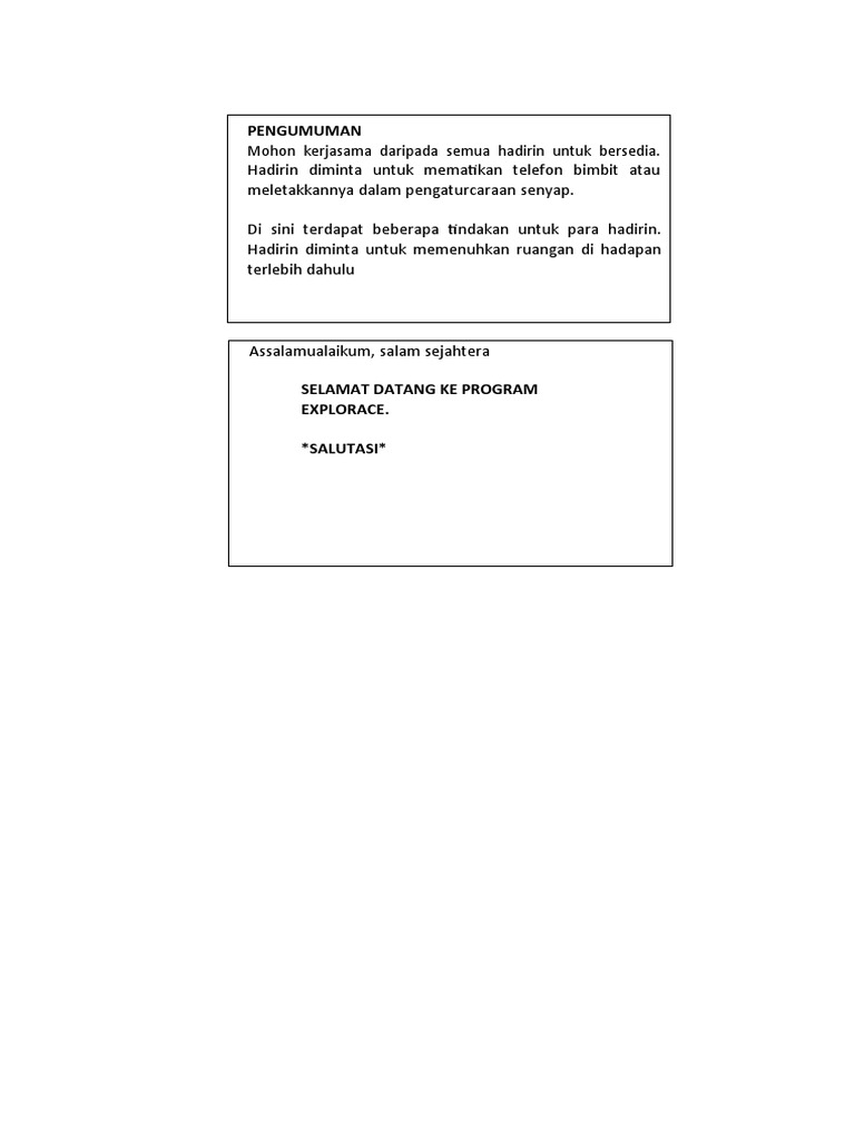 Skrip MC Program Explorace | PDF | Karier & Perkembangan | Ilmu Sosial